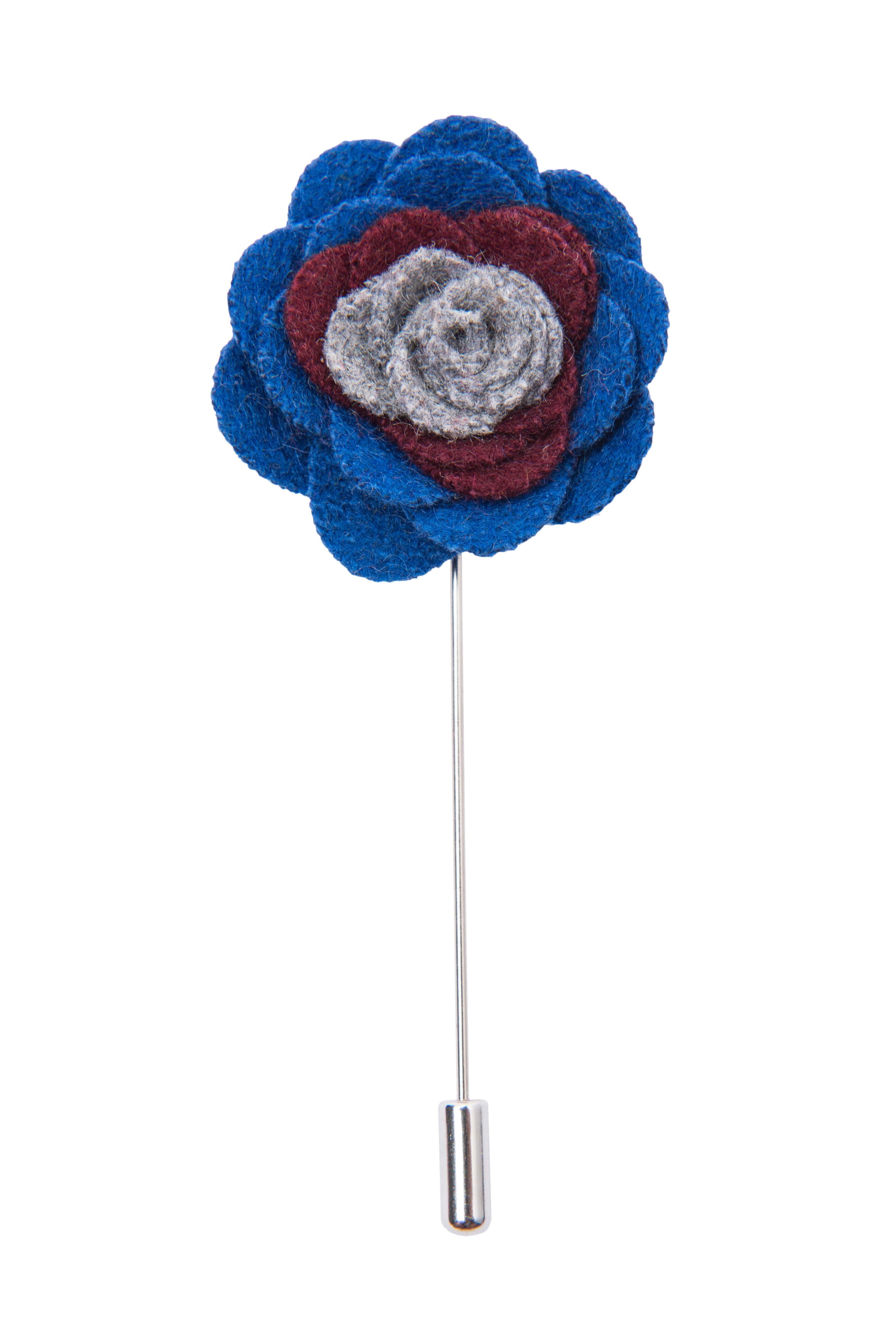 Concord Lapel Flower, Blue / Burgundy / Grey – The Dark Knot